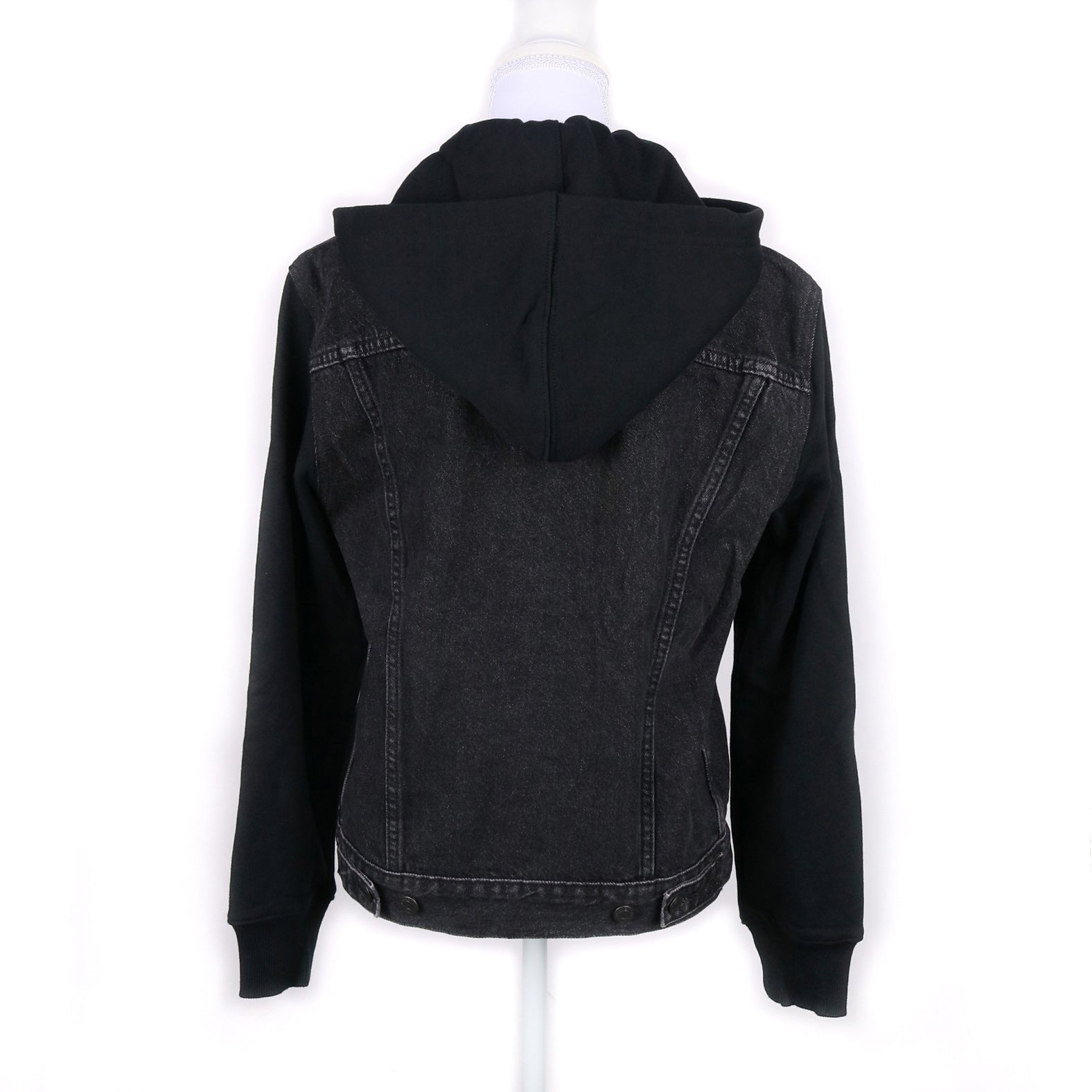 MK22506 - Embroidered Denim Jacket Acid Gray - Hooded | Sustainable ...